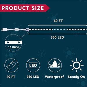 Holiday | 4ft Led Candy Cane Rope Lights Waterproof Outdoor 360 Led ...